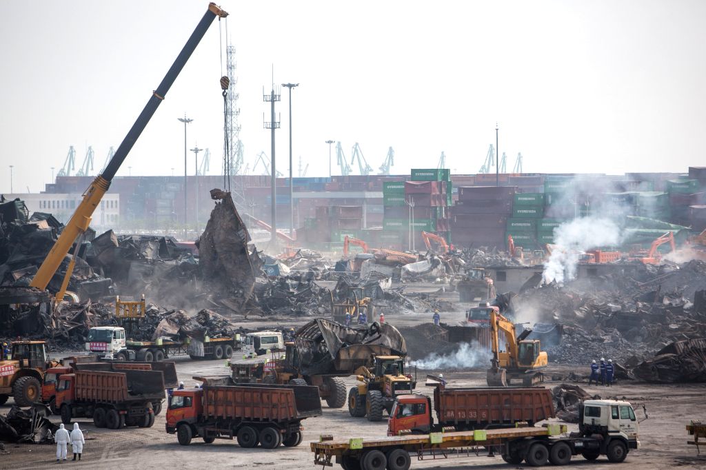 CHINA-TIANJIN-WAREHOUSE EXPLOSION-CLEANUP