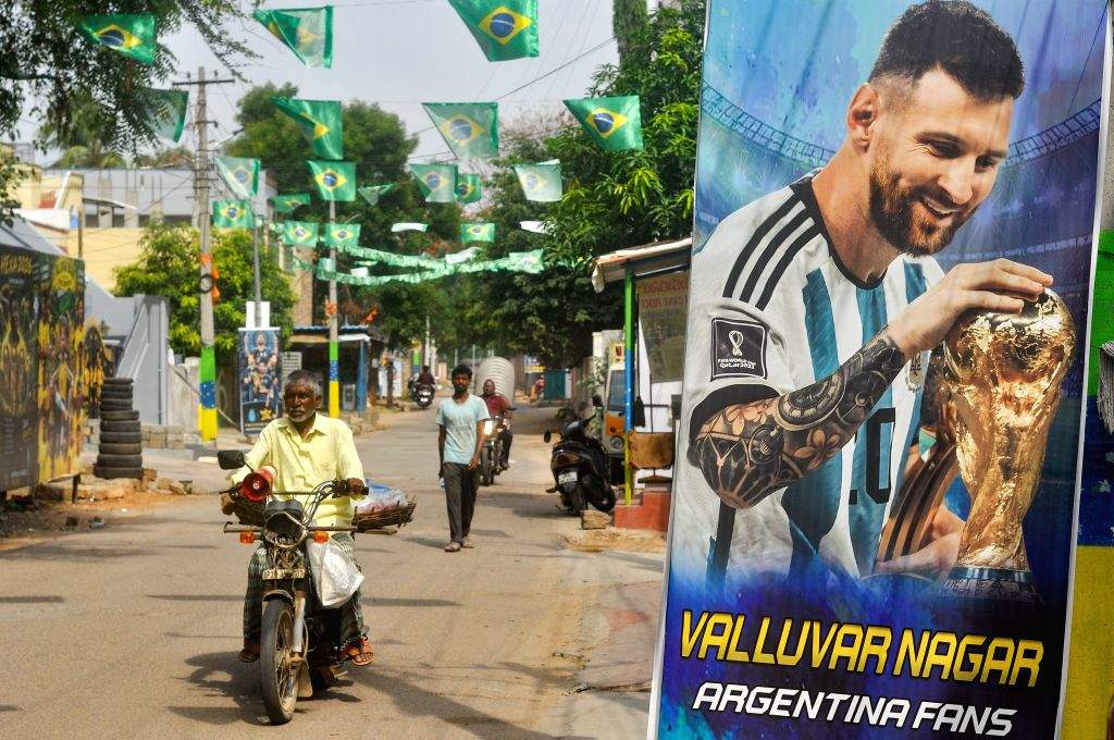 Residents Celebrate FIFA World Cup with Giant Football Posters