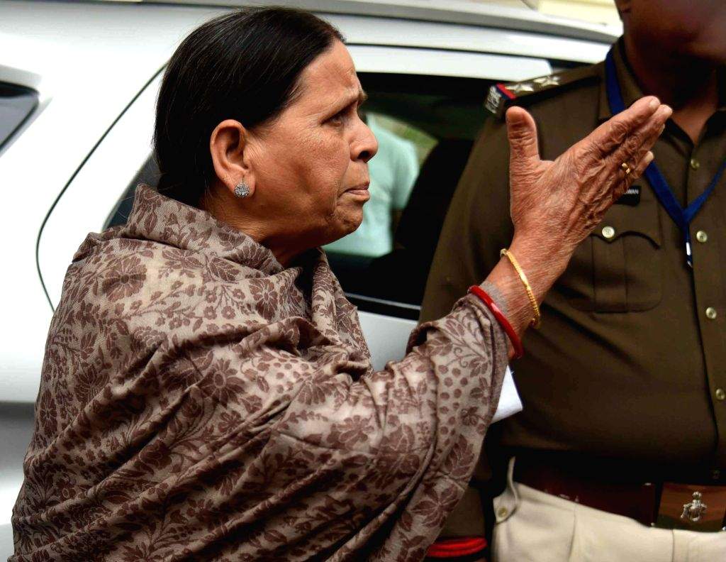 RJD leader and former chief minister Rabri Devi talks to the media ...
