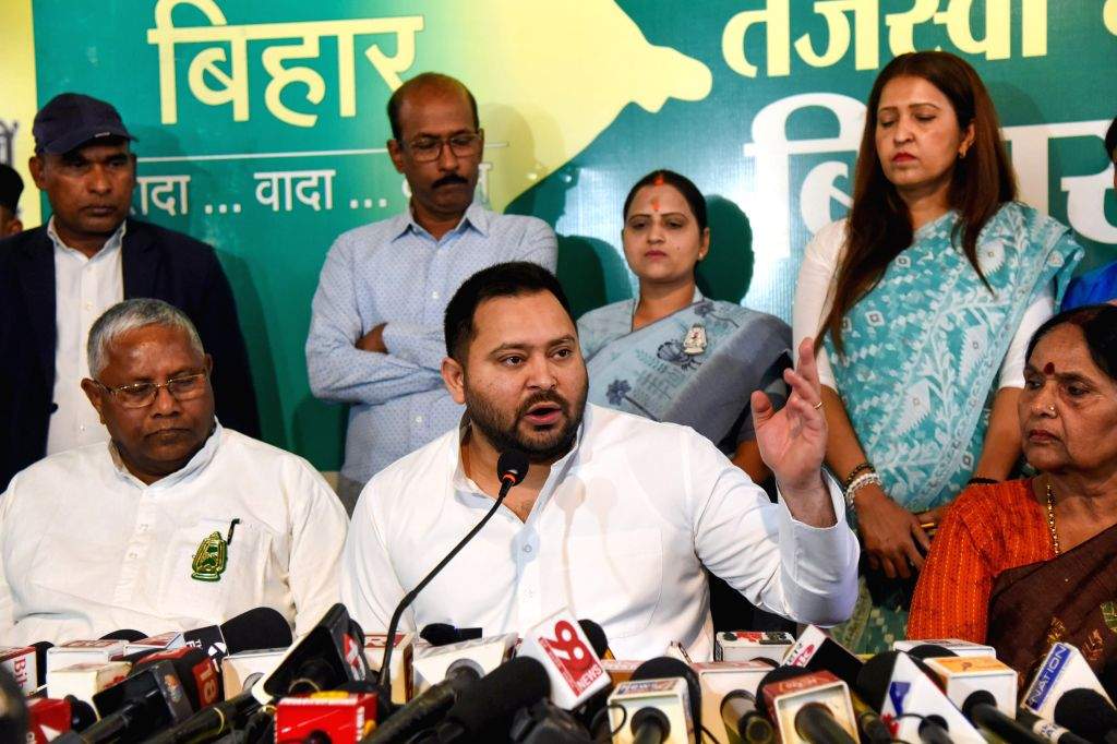 RJD leader Tejashwi Yadav's press conference