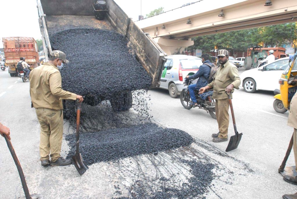 Road repair work underway