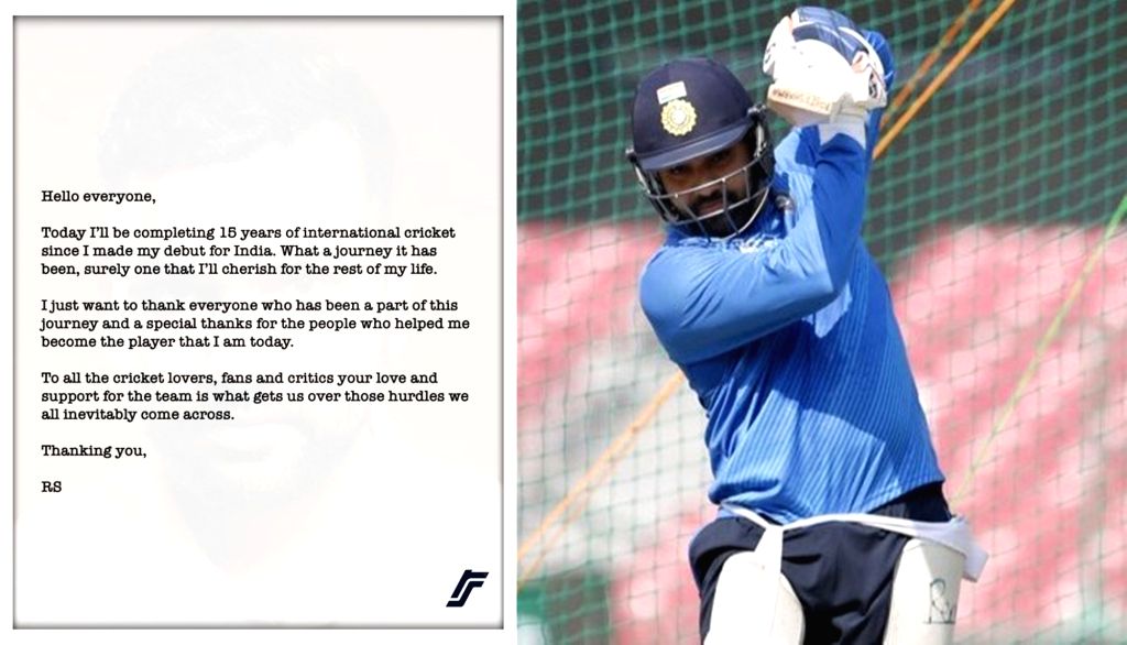 Free Photo:Rohit Sharma thanks fans on completing 15 years in ...