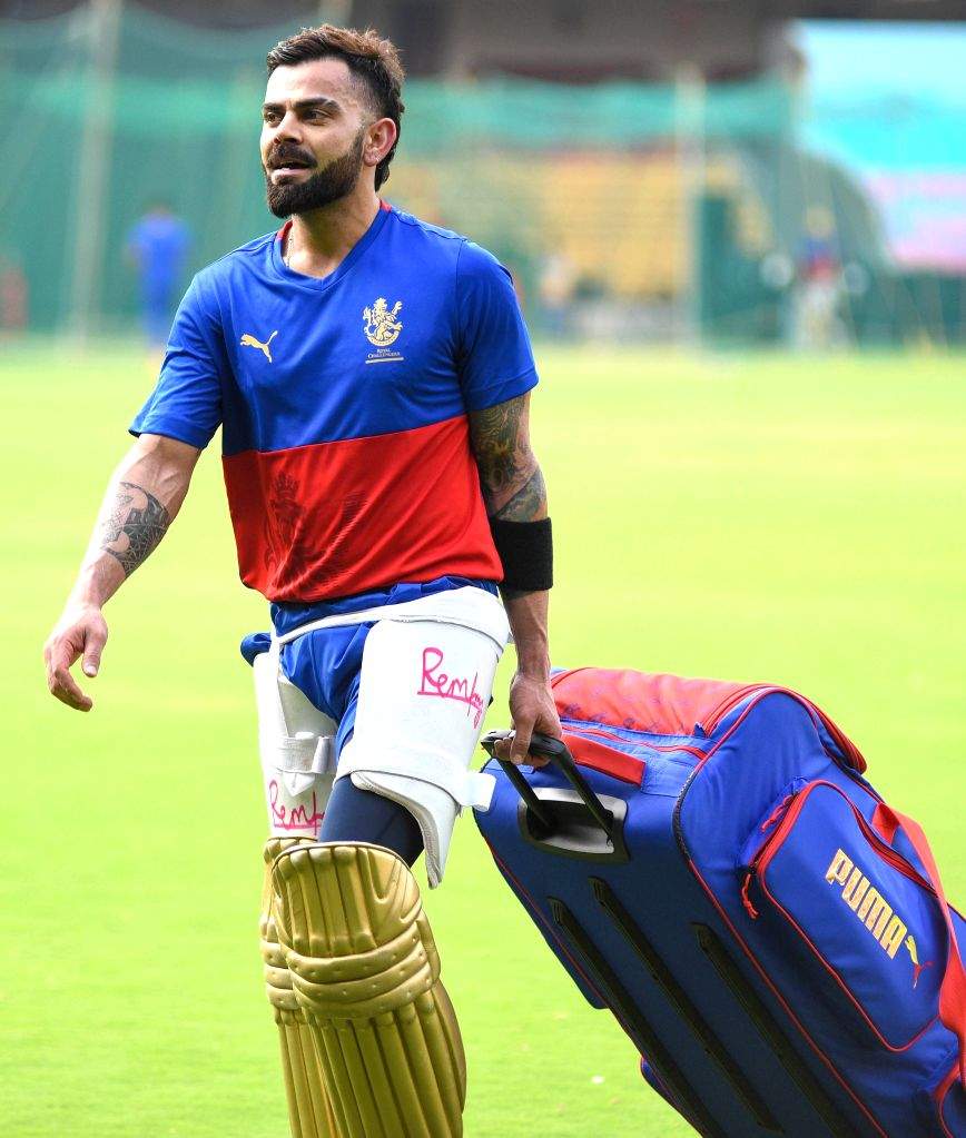 Royal Challengers Bangalore players during a practice session ahead of ...
