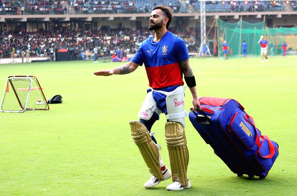 Royal Challengers Bangalore players during a practice session ahead of ...