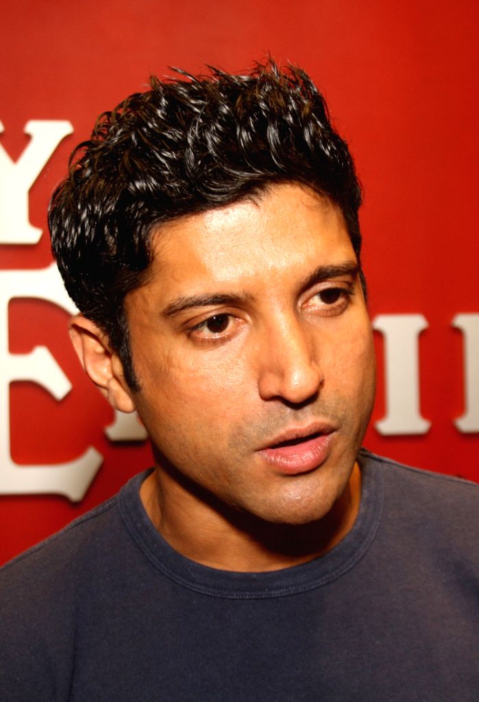 Farhan Akhtar during a contest that was held by Royal Enfield at Gurgaon