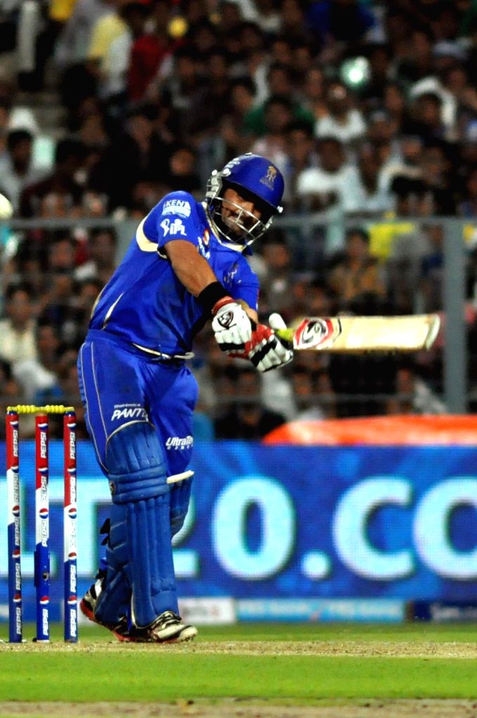 RR player Dishant Yagnik in action during the match between Rajasthan ...