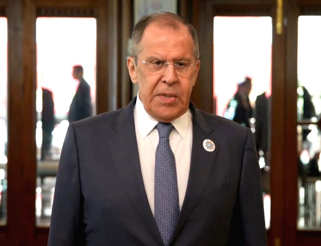 Russian Foreign Minister Sergey Lavrov holds a news conference after ...