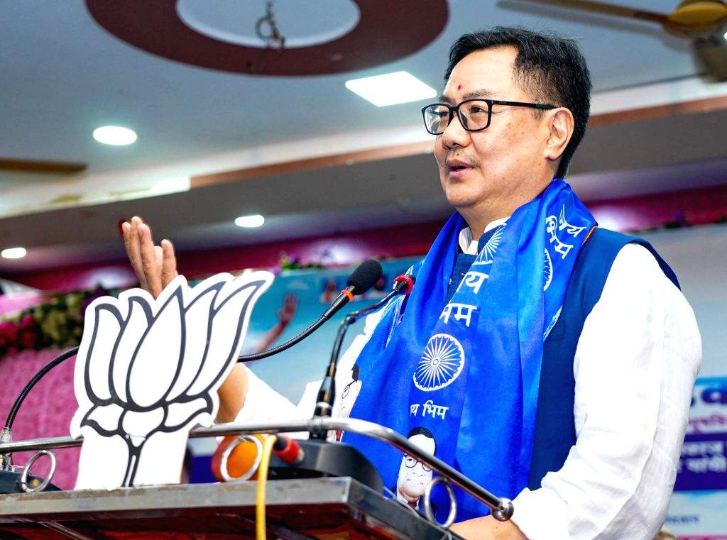 Sakoli (Maharashtra): Union Minister Kiren Rijiju attends a public meeting