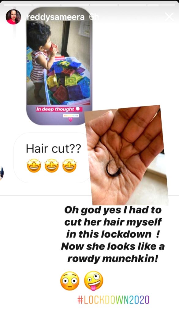 Free Photo: Sameera gives daughter Nyra a 'rowdy' haircut