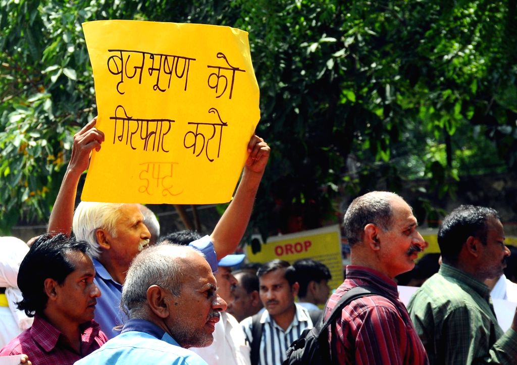 Samyukt Kisan Morcha members during their demonstration in support of ...