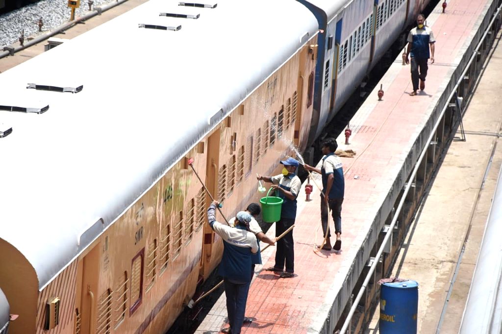 Cleaning drive at Bangalore City railway station