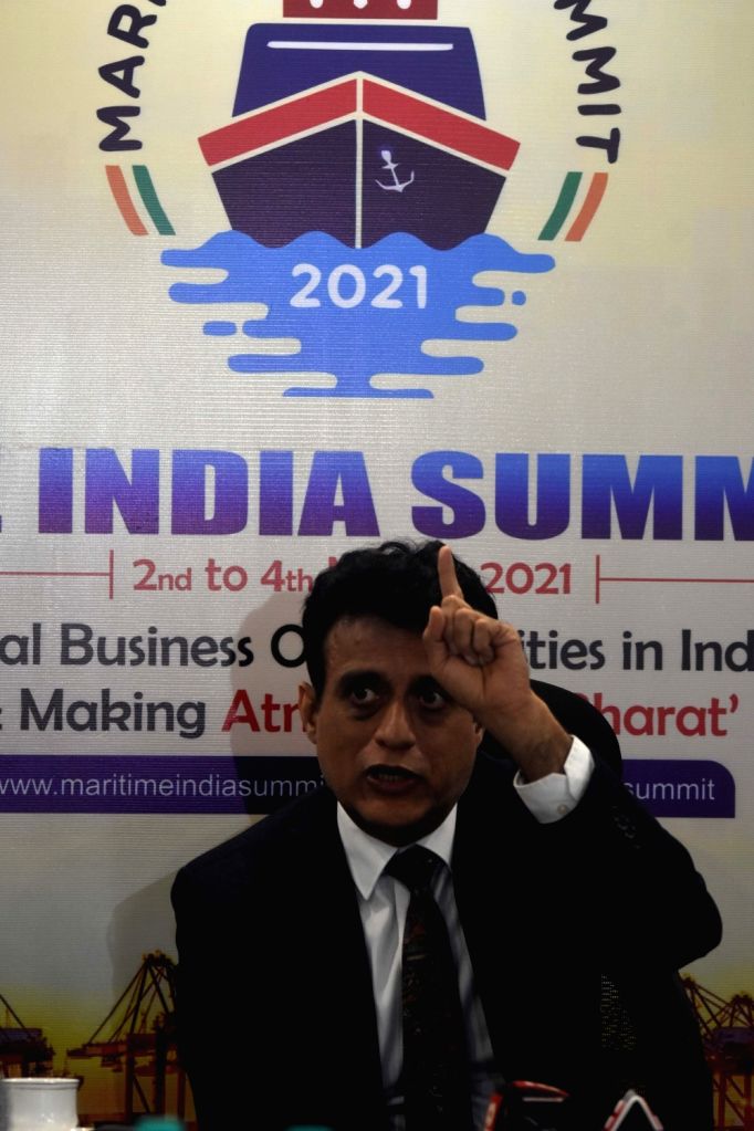 Sanjay Sethi, Chairman, JNPT during press conference in unveiling ...