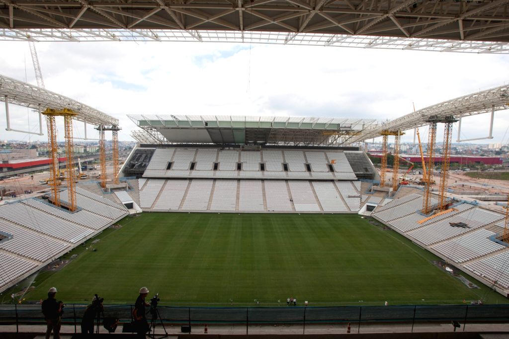 The interior view of Arena Itaquera de Sao Paulo in Sao Paulo