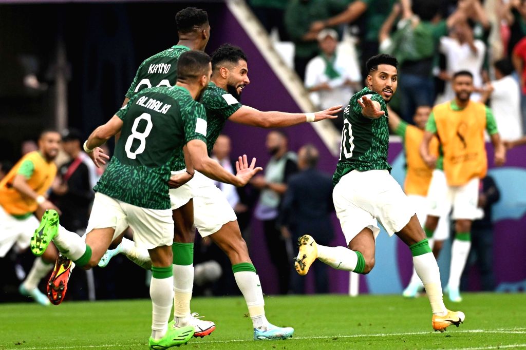 :Lusail:Saudi Arabia's Salem Al-Dawsari celebrates after scoring his ...