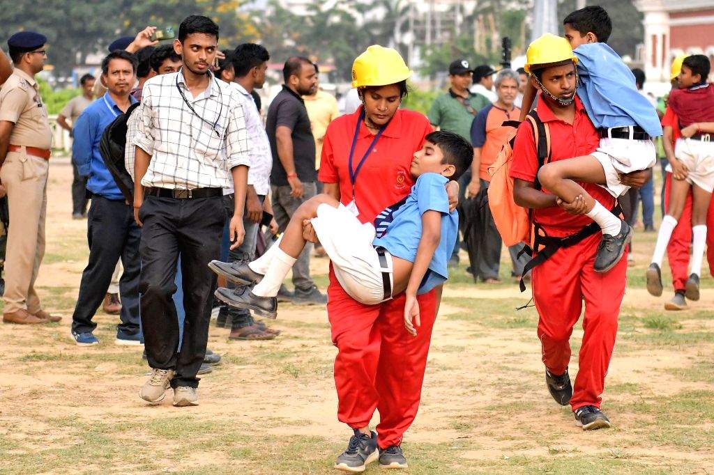 School students rescued during civil defence drill