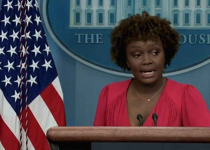 White House Press Secretary Karine Jean-Pierre at the White House in ...