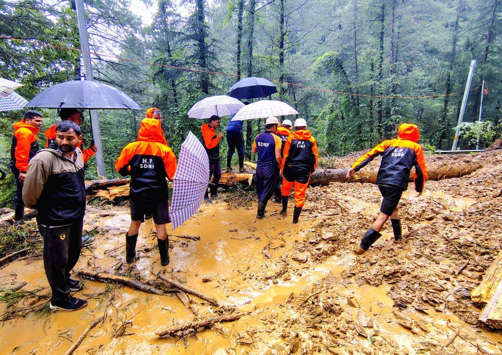 SDRF Clears Road Blocked by Cloudburst