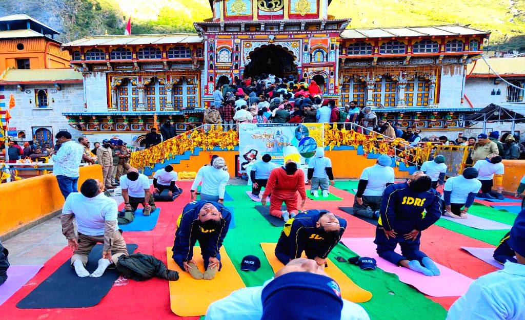SDRF personnel and people perform yoga on the occasion of International ...