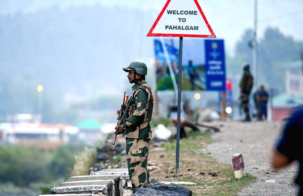 Security Forces Guard Base Camp in Srinagar
