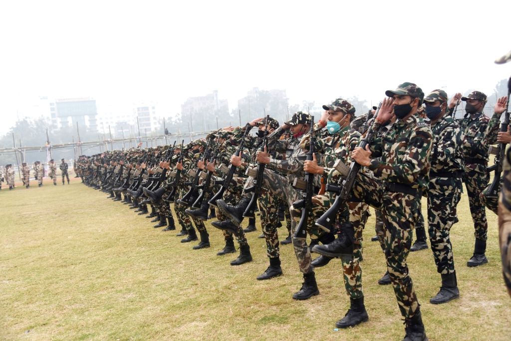 Security personnel during rehearsal for the Republic Day Parade