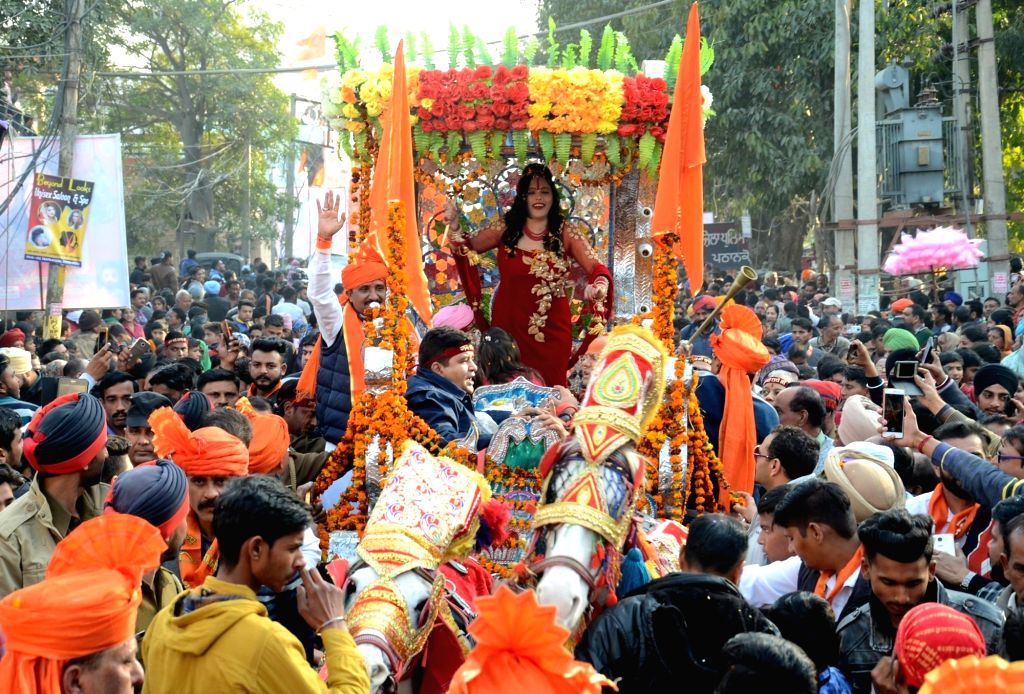 Radhe Maa during a â Shobhayatraâ