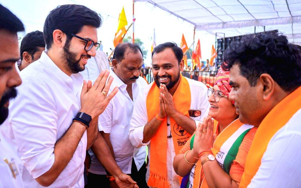 Shiv Sena leader MLA Aditya Thackeray holds a election campaign