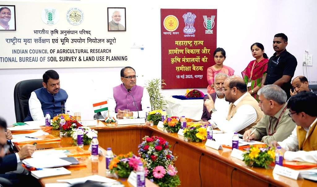 Shivraj Singh Chouhan and Devendra Fadnavis review development schemes