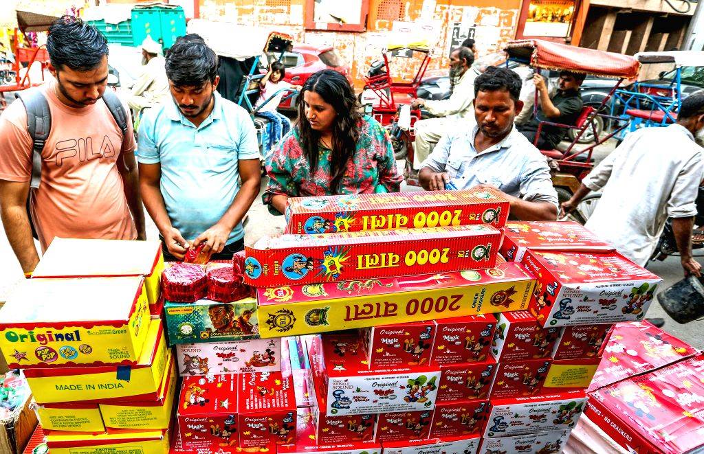 Shoppers Buy Firecrackers Ahead of Diwali