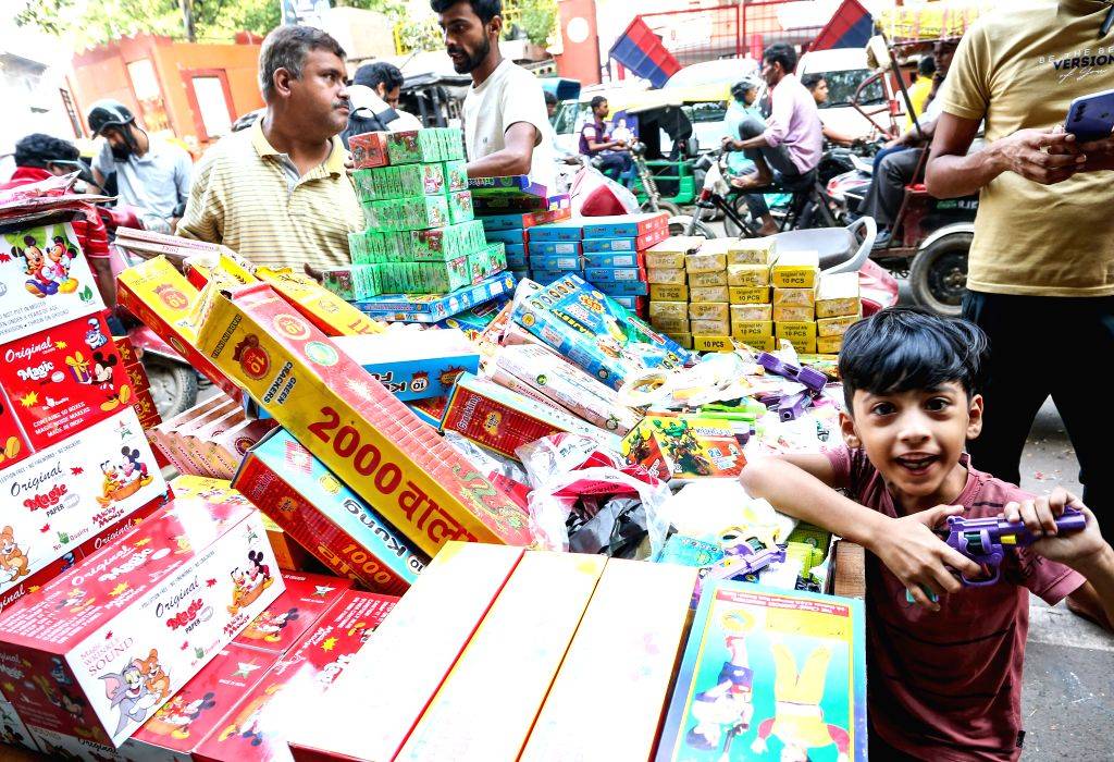 Shoppers Buy Firecrackers Ahead of Diwali