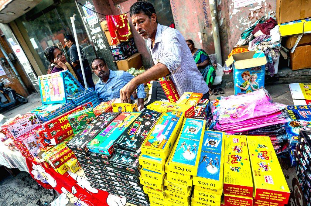 Shoppers Buy Firecrackers Ahead of Diwali
