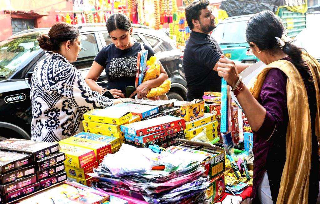 Shoppers Buy Firecrackers Ahead of Diwali