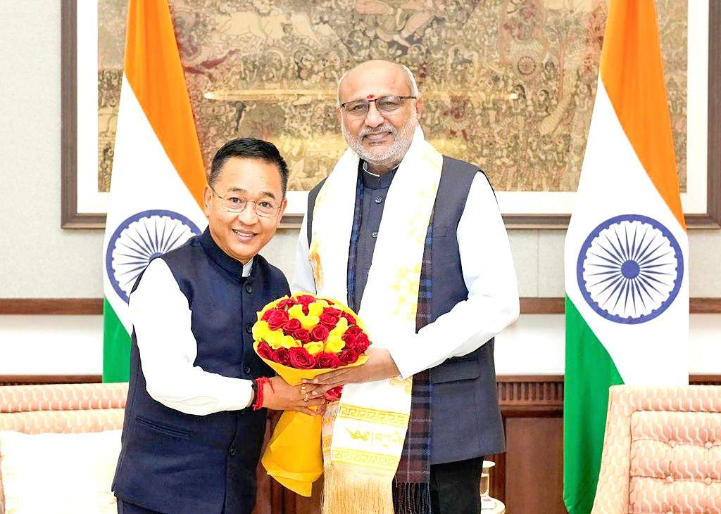 Sikkim CM Prem Singh Tamang meets VP C. P. Radhakrishnan