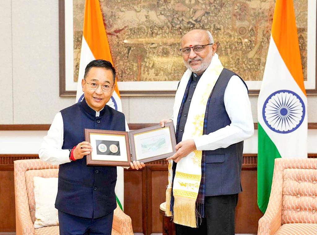 Sikkim CM Prem Singh Tamang meets VP C. P. Radhakrishnan