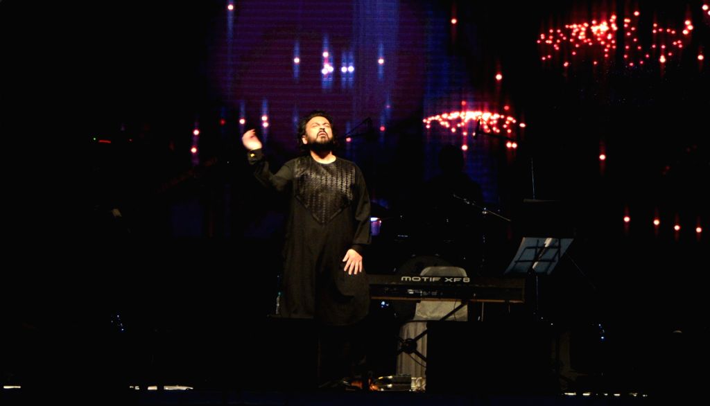 Adnan Sami performs during a concert