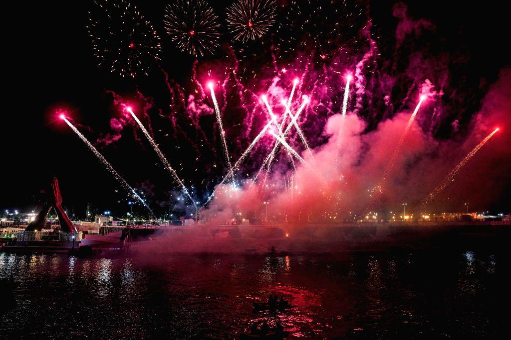 Sky illuminates with fireworks during Dev Deepawali celebrations