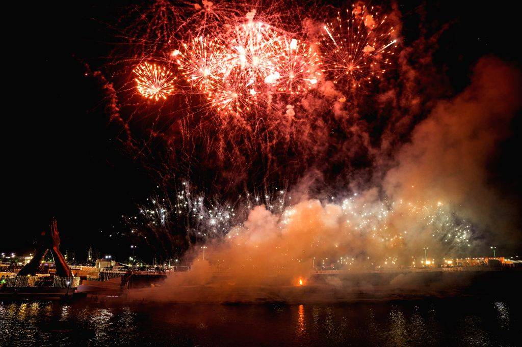 Sky illuminates with fireworks during Dev Deepawali celebrations