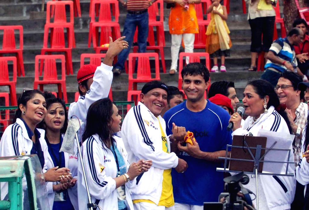 Sourav Ganguly during the Exhibition Match to raise money for Aila ...