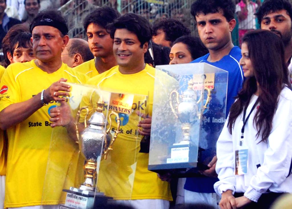 Sourav Ganguly during the Exhibition Match to raise money for Aila ...
