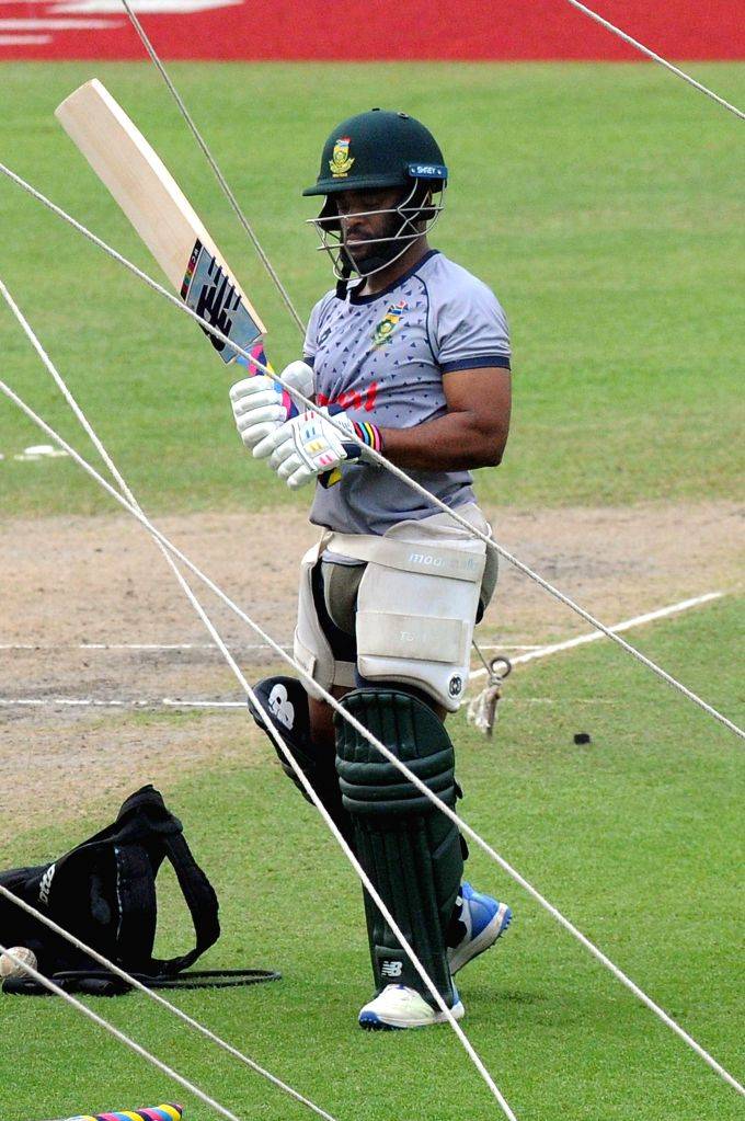 South African players during a practice session ahead of their ICC Men ...