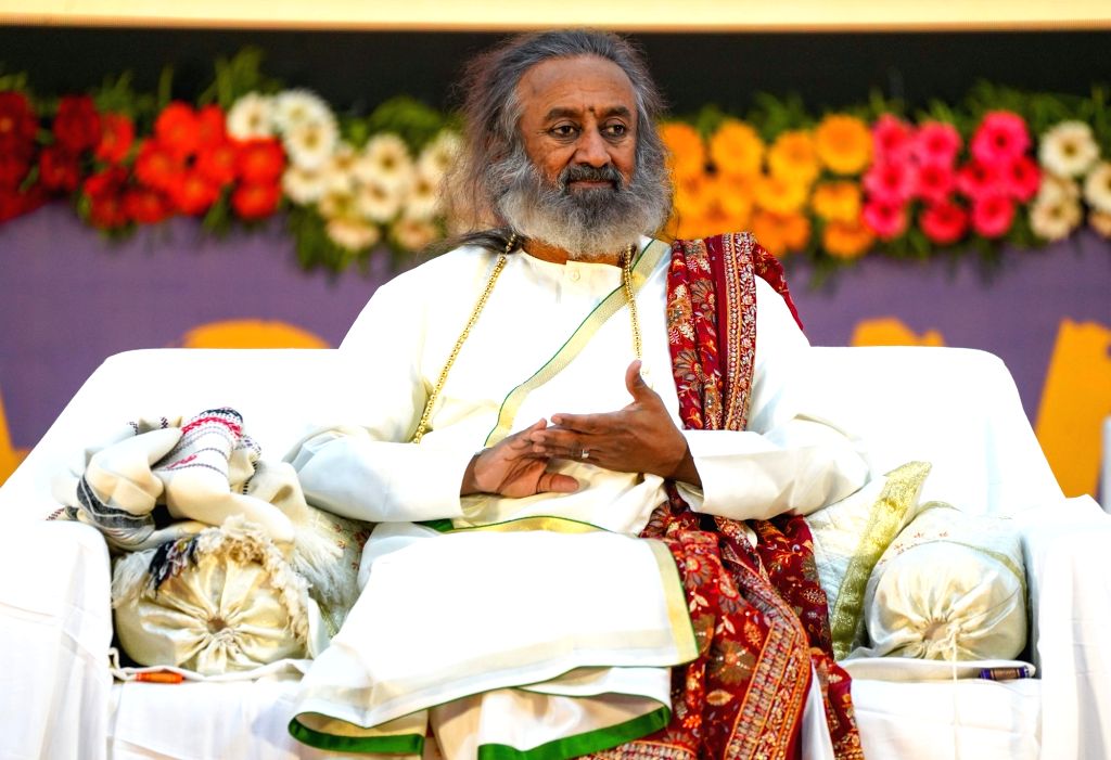: Ahmedabad: Spiritual leader Sri Sri Ravi Shankar during the Drug Free ...