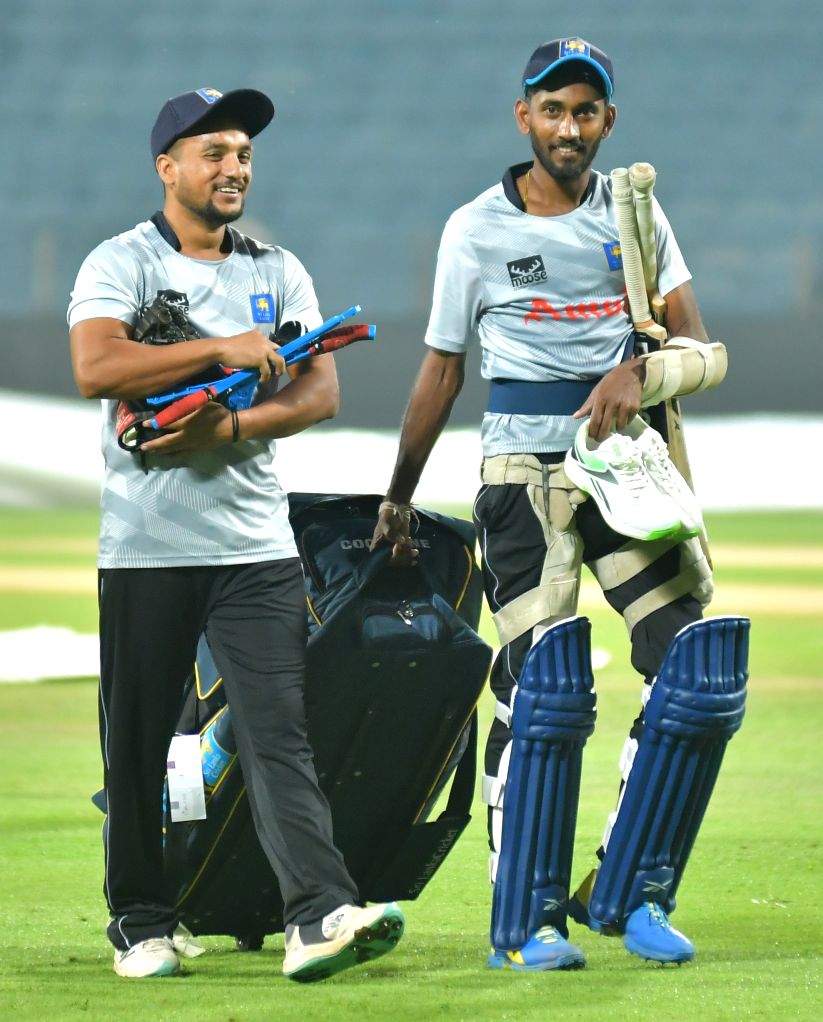 Sri Lankan players during a practice session ahead of their ICC Men's ...
