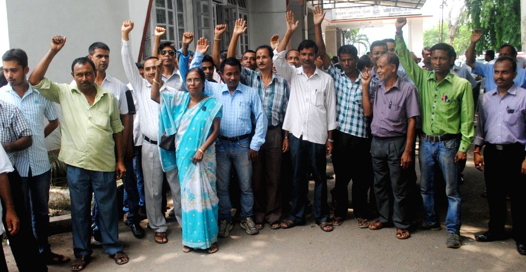 Kamrup DC office staff demonstrate against ADC