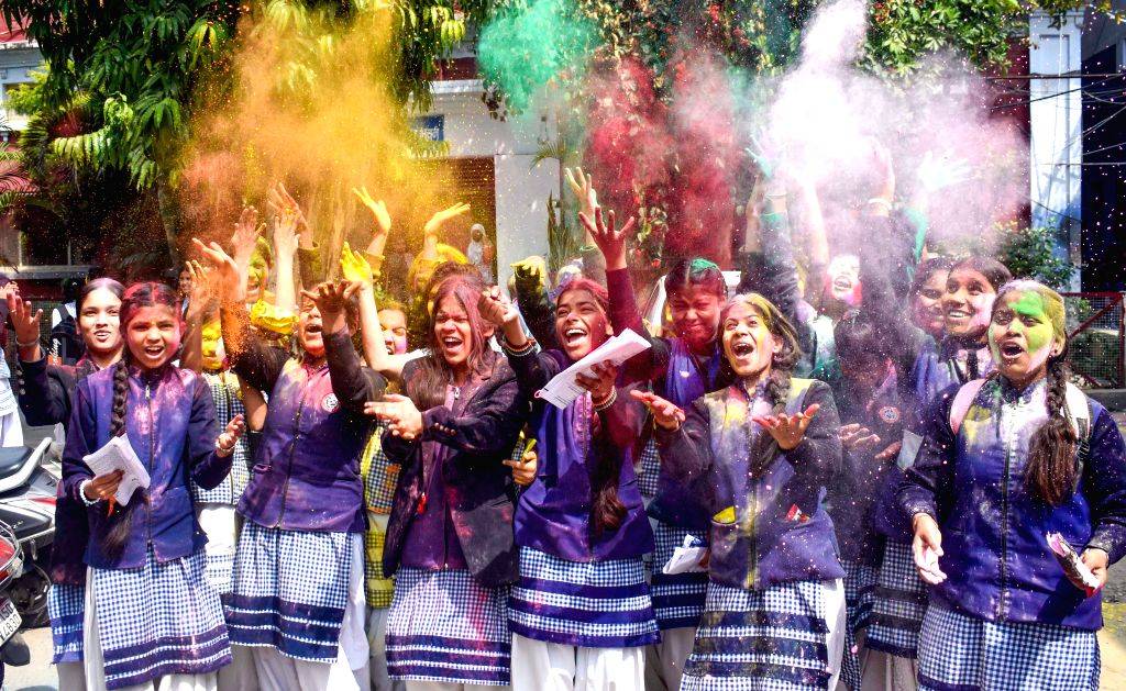 Students celebrate Holi