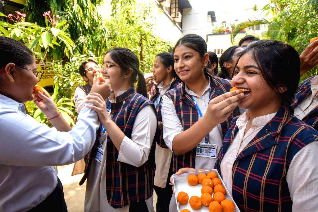 Students celebrate success after CBSE Class 12th results