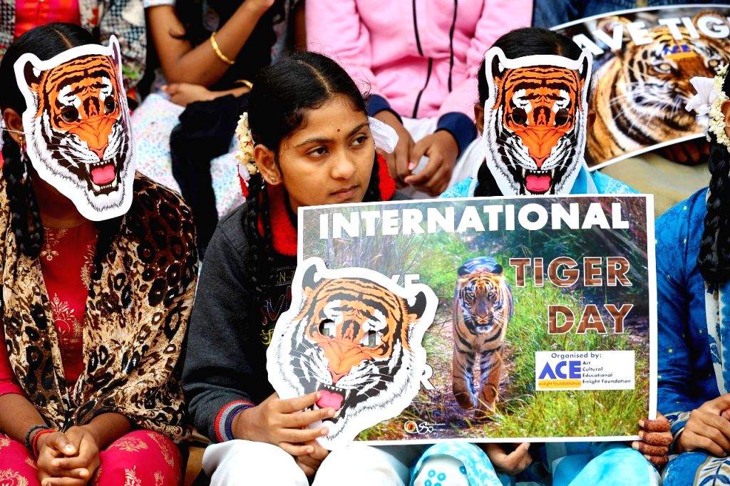 Students during International Tiger Day celebration