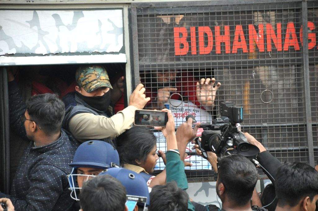 Students' Federation of India (SFI) activists participate in a protest ...