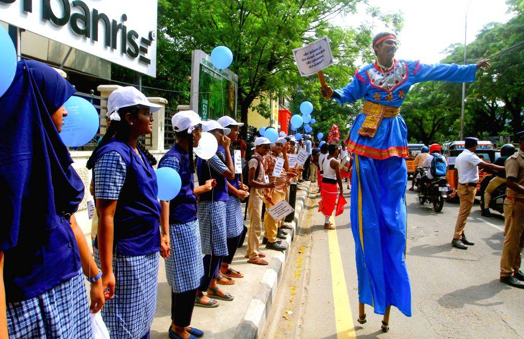 Students Form Human Chain Against Child Labour