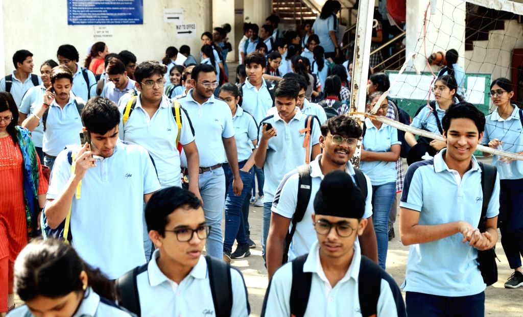 : Nagpur: Students of class 12th after appearing in the CBSE exam