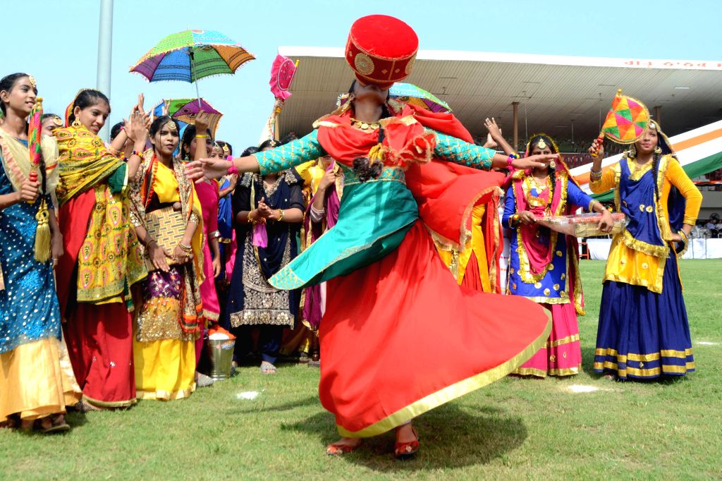 Students perform for the Independence Day parade