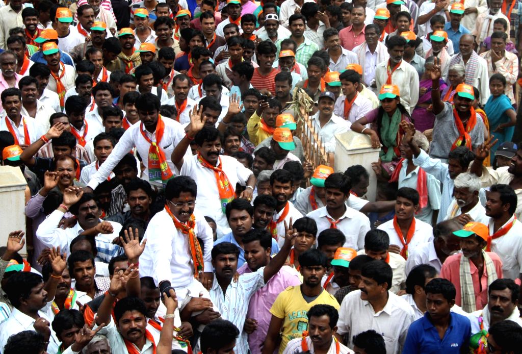 KJP Candidate N Kumar during campaigning